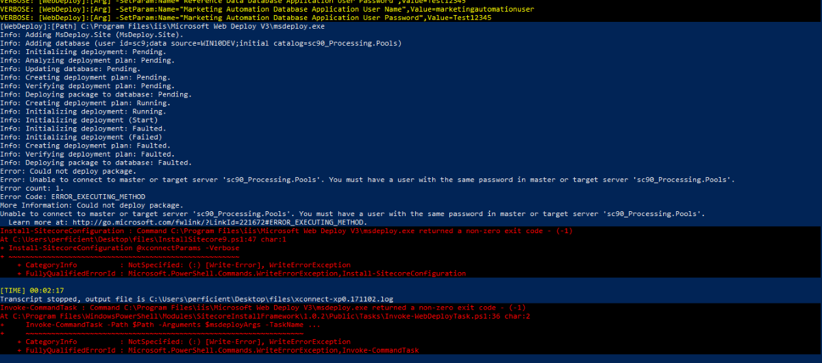 Sitecore Install Framework Error Unable To Connect To Master Or Target Server Sc90processing